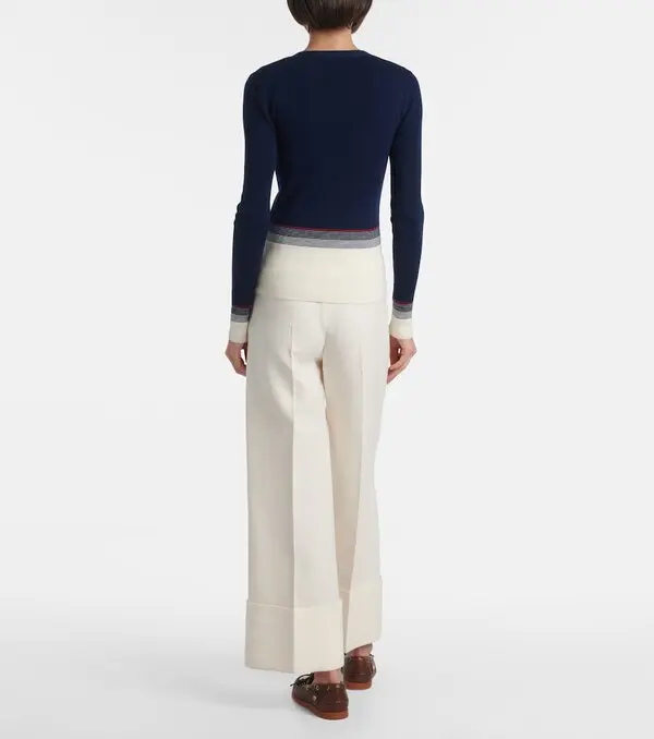 Valentino Garavani Striped Virgin Wool Cardigan