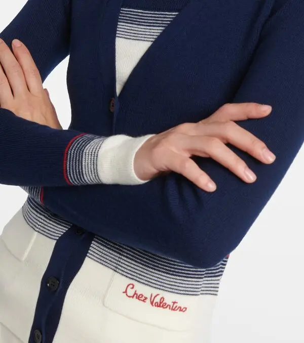Valentino Garavani Striped Virgin Wool Cardigan