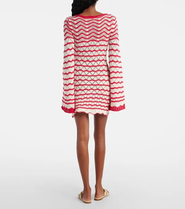 BANANHOT Rey Knitted Cotton-blend Minidress - Red