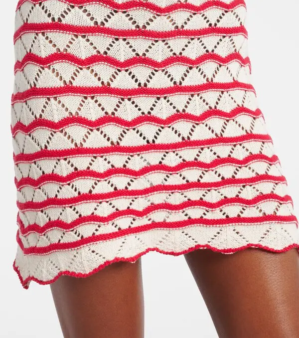 BANANHOT Rey Knitted Cotton-blend Minidress - Red