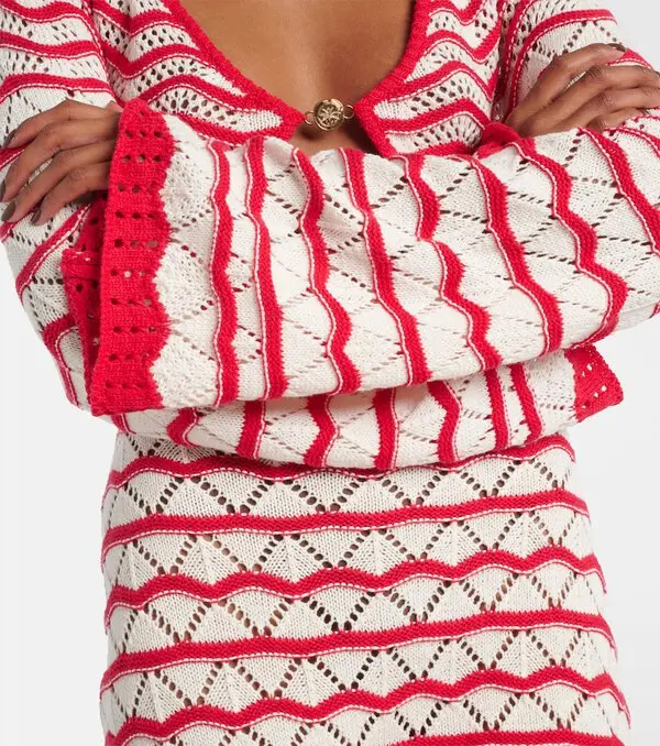 BANANHOT Rey Knitted Cotton-blend Minidress - Red