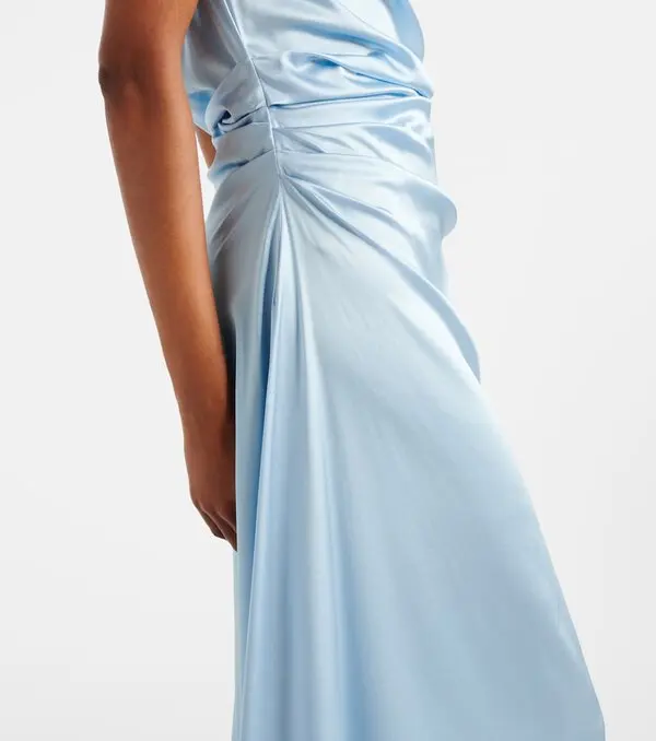 Staud Phare Silk-blend Satin Cocktail Dress - Blue