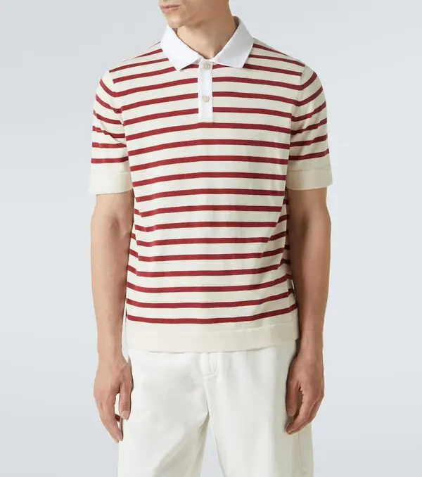Brunello Cucinelli Striped Cotton Polo Shirt