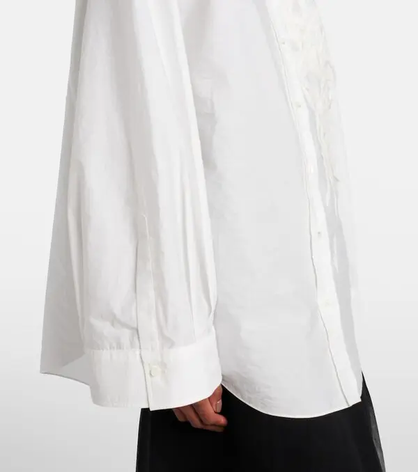 Brunello Cucinelli Embroidered Cotton-blend Poplin Shirt
