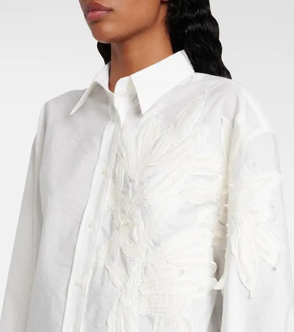 Brunello Cucinelli Embroidered Cotton-blend Poplin Shirt