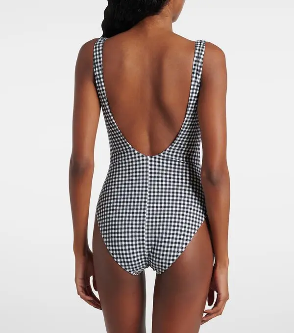 KARLA COLLETTO Ruched Gingham One-piece Swimsuit