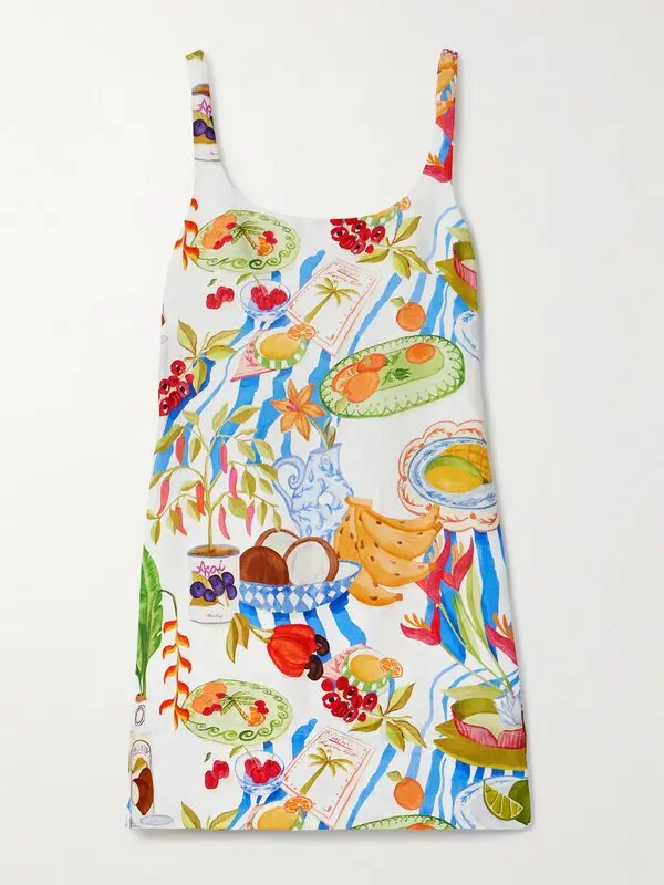 Farm Rio Printed Linen Mini Dress - Multi