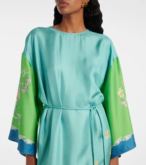 ALEMAIS Daria Printed Silk Maxi Dress
