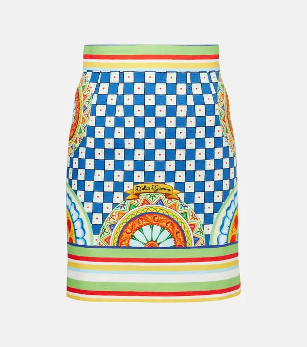 Dolce & Gabbana Cotton Patterned Mini Skirt - Multicoloured