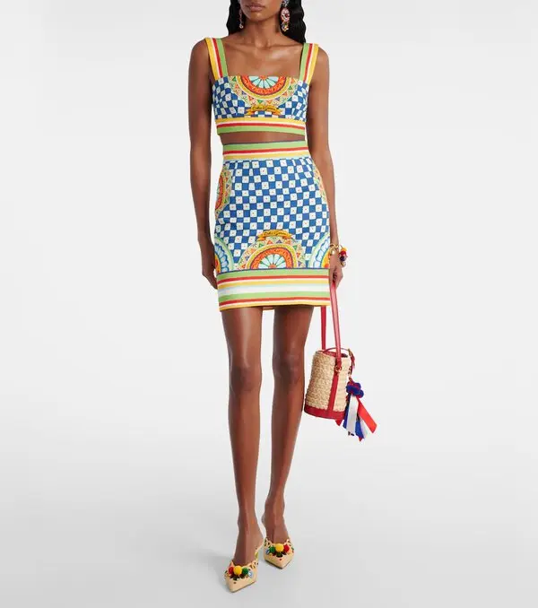 Dolce & Gabbana Cotton Patterned Mini Skirt