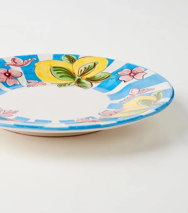 Dolce & Gabbana Taormina Striped Ceramic Dessert Plate