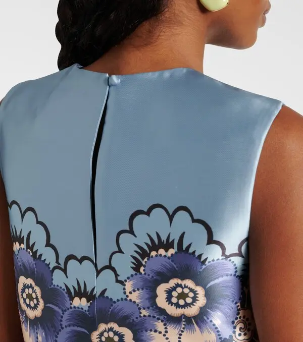 ALEMAIS Floral Print Mini Dress - Blue