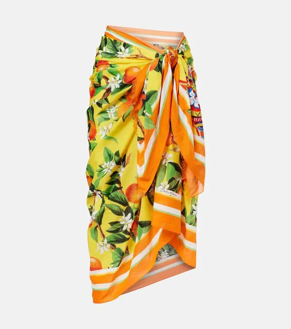 Dolce & Gabbana Printed Cotton Beach Cover-up - Multicoloured