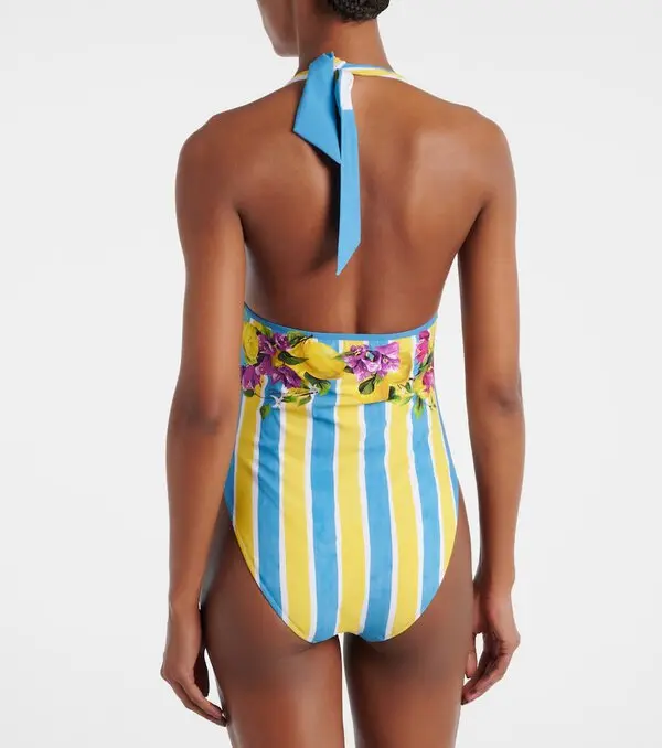 Dolce & Gabbana Printed Halterneck Swimsuit