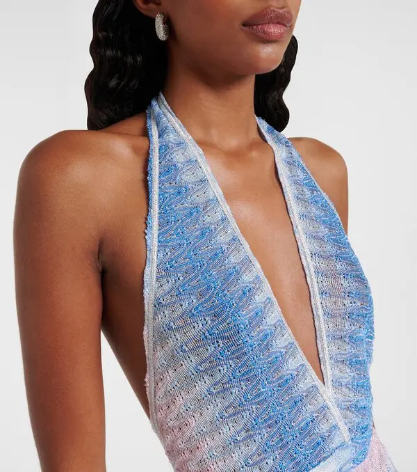 Missoni Zigzag Ombre Lame Halterneck Romper