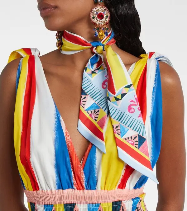 Dolce & Gabbana Printed Silk Twill Scarf - Multicoloured