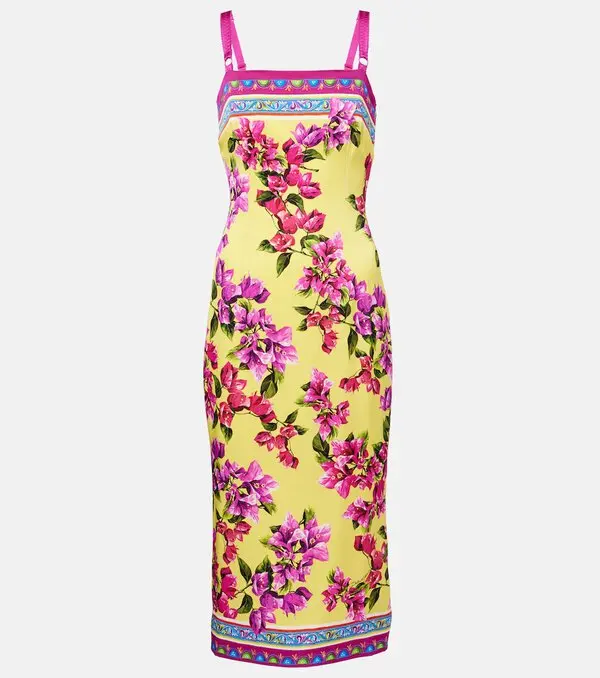 Dolce & Gabbana Taormina Floral Silk-blend Midi Dress - Multicoloured