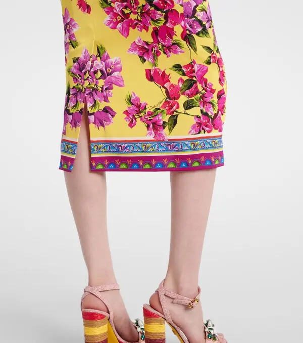 Dolce & Gabbana Taormina Floral Silk-blend Midi Dress
