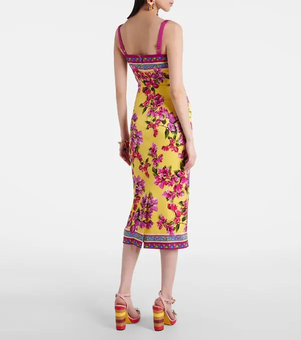 Dolce & Gabbana Taormina Floral Silk-blend Midi Dress
