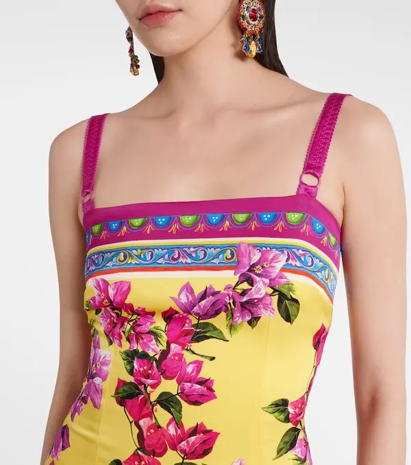 Dolce & Gabbana Taormina Floral Silk-blend Midi Dress