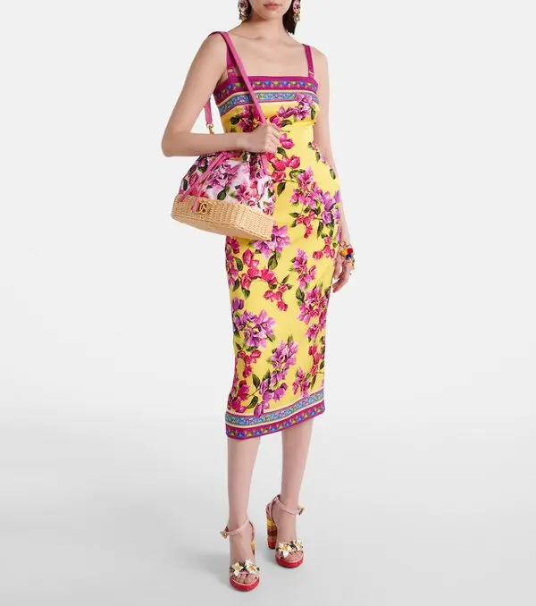 Dolce & Gabbana Taormina Floral Silk-blend Midi Dress