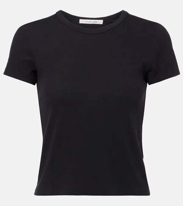 SLVRLAKE Cropped Cotton Jersey T-shirt - Black