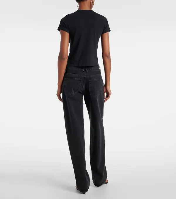 SLVRLAKE Cropped Cotton Jersey T-shirt