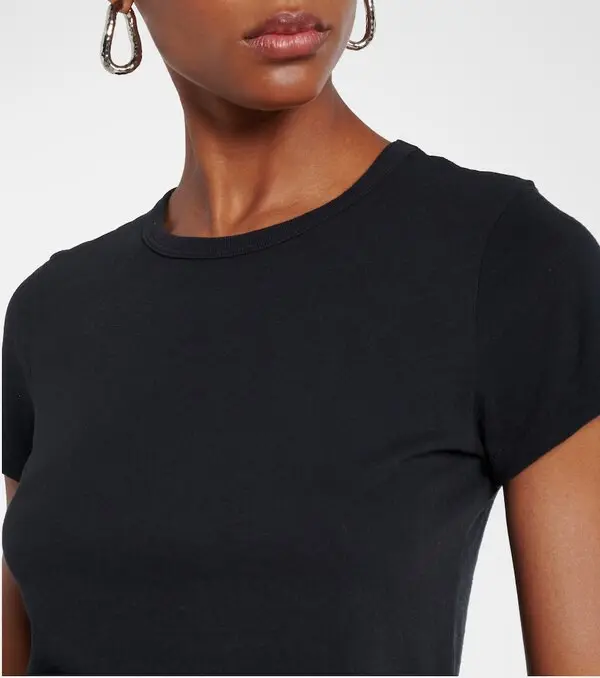 SLVRLAKE Cropped Cotton Jersey T-shirt