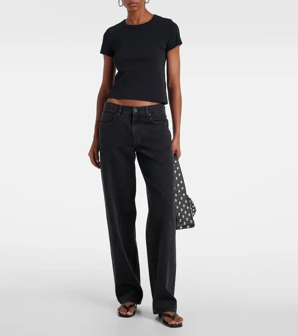 SLVRLAKE Cropped Cotton Jersey T-shirt