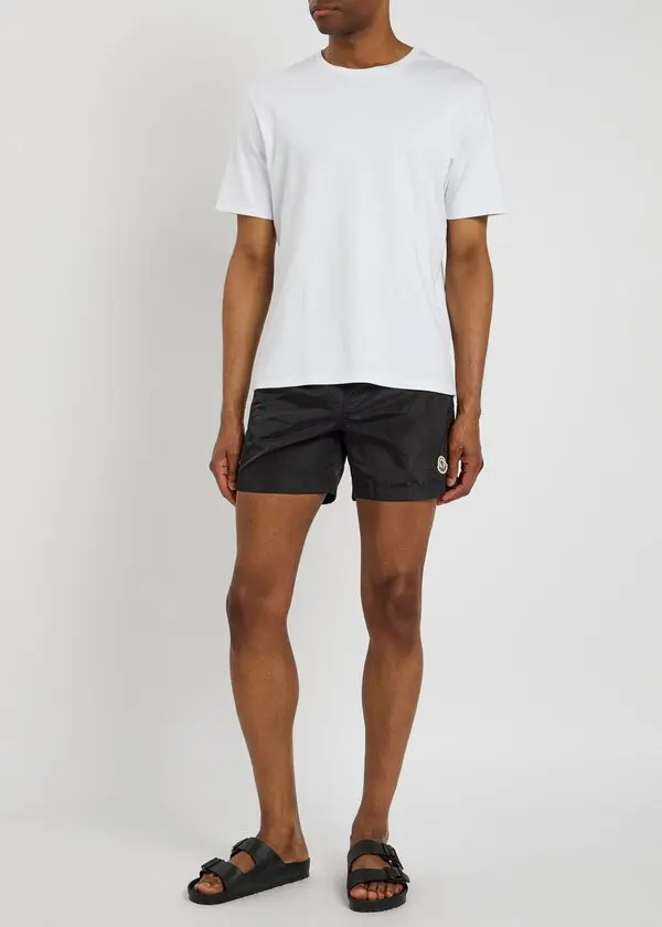 Moncler Logo Shell Swim Shorts - Black