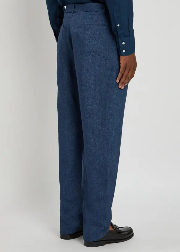 Oliver Peoples Belted Linen Trousers