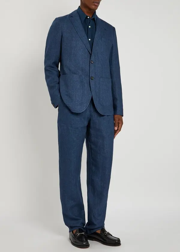 Oliver Peoples Belted Linen Trousers