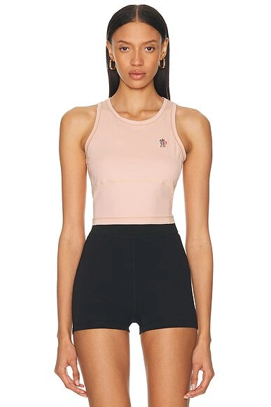 Moncler Cropped Jersey Tank Top - Rose Cloud