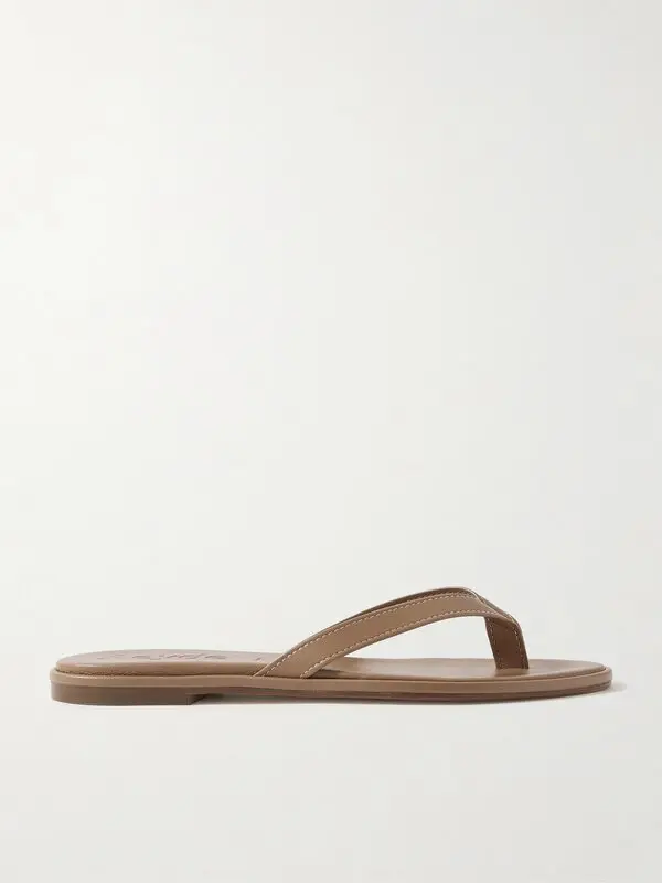 AeydĒ Melody Leather Flip Flops - Brown