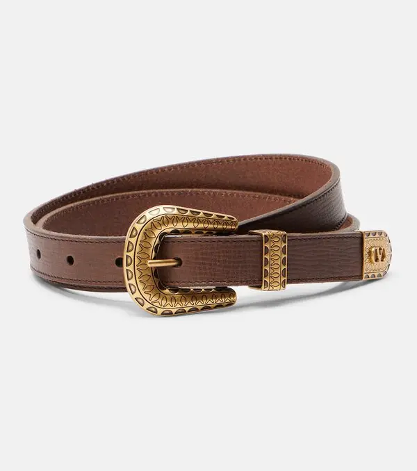 Valentino Garavani Vlogo Leather Belt - Brown
