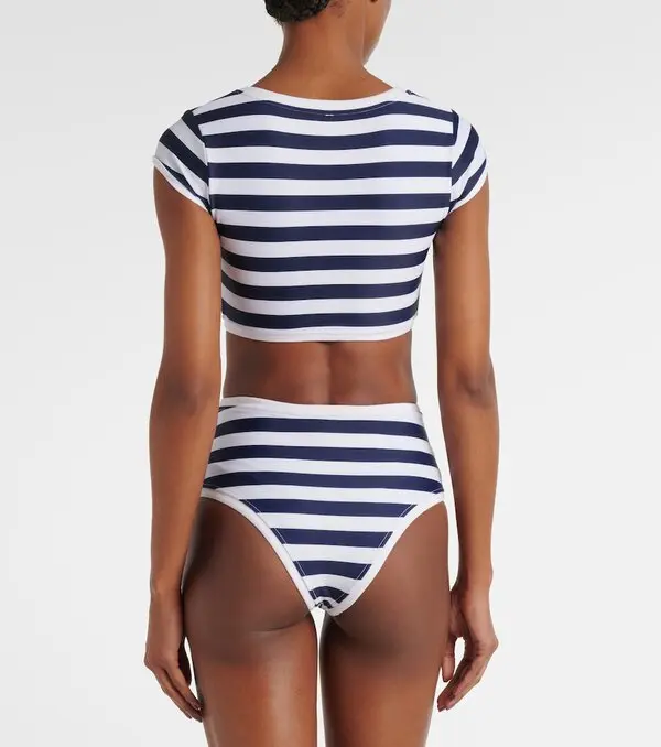 SAME Grace High-rise Striped Bikini Bottoms