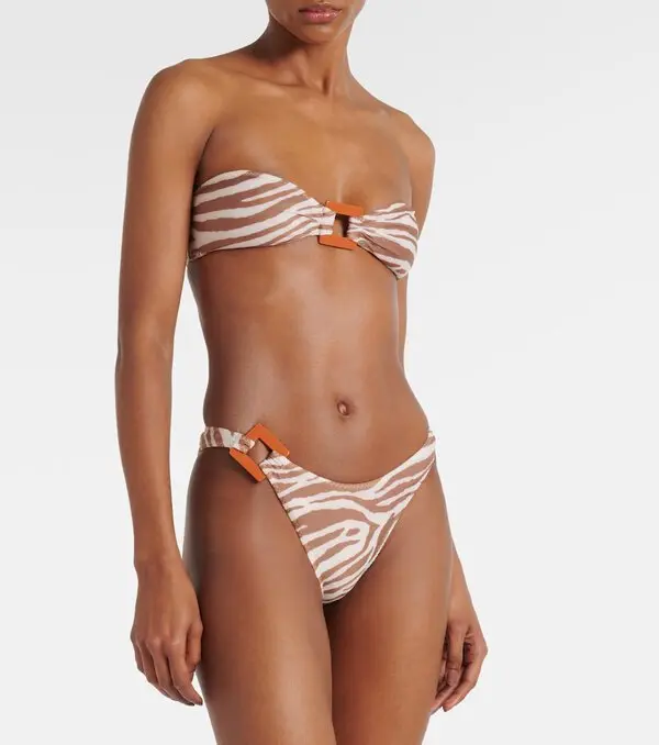 SAME Zebra Print Bandeau Bikini Top