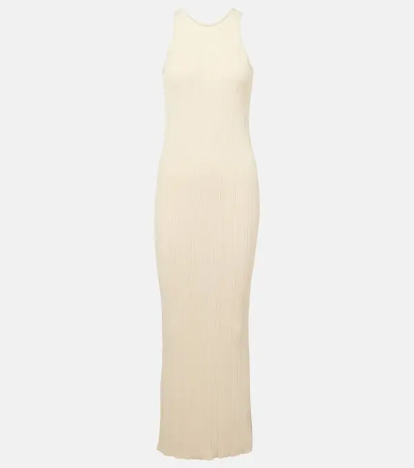 TOTEME Ribbed-knit Maxi Dress - Beige