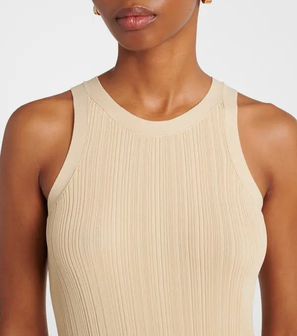 TOTEME Ribbed-knit Maxi Dress - Beige