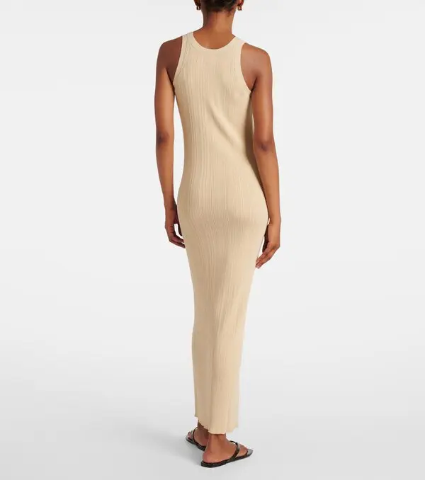 TOTEME Ribbed-knit Maxi Dress - Beige