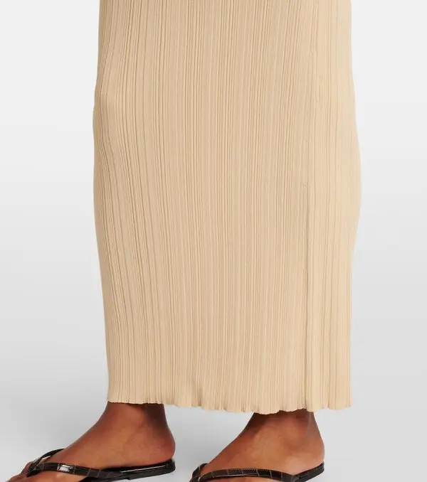 TOTEME Ribbed-knit Maxi Dress - Beige