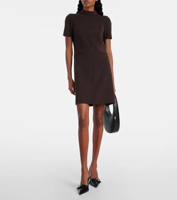 COURREGES Twill Mini Dress In Chocolate