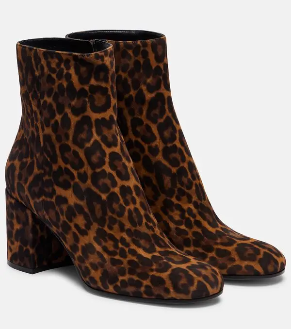 GIANVITO ROSSI Joelle 70 Leopard-print Suede Ankle Boots - Brown