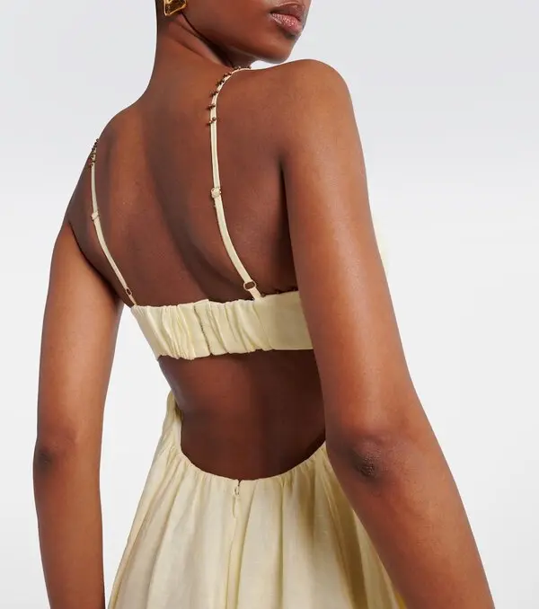Zimmermann Rhiannon Embellished Linen Midi Dress
