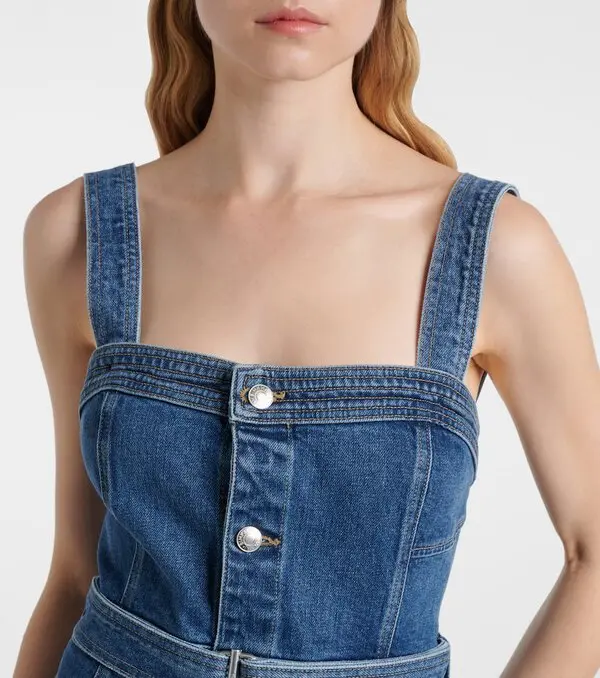 Simkhai Alba Belted Denim Midi Dress