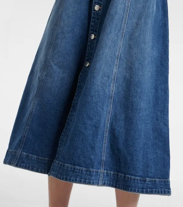 Simkhai Alba Belted Denim Midi Dress