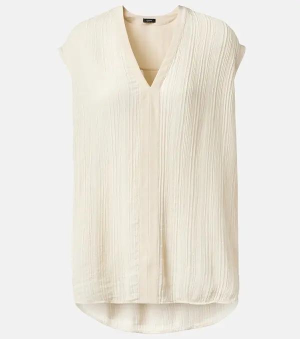 JOSEPH Lucien Pleated Top - White