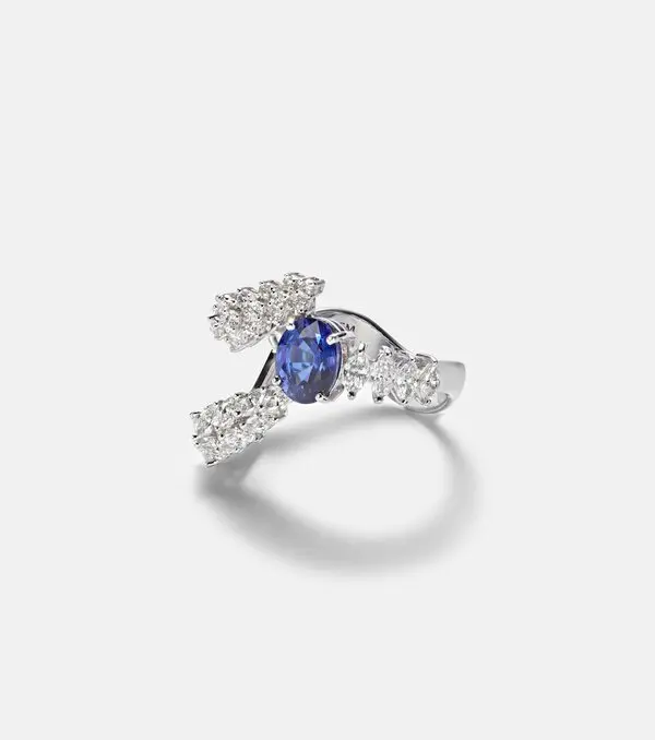 Yeprem Reign Supreme 18kt White Sapphire And Diamond Ring - Gold