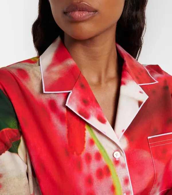 Tory Burch Printed Cotton-blend Shirt