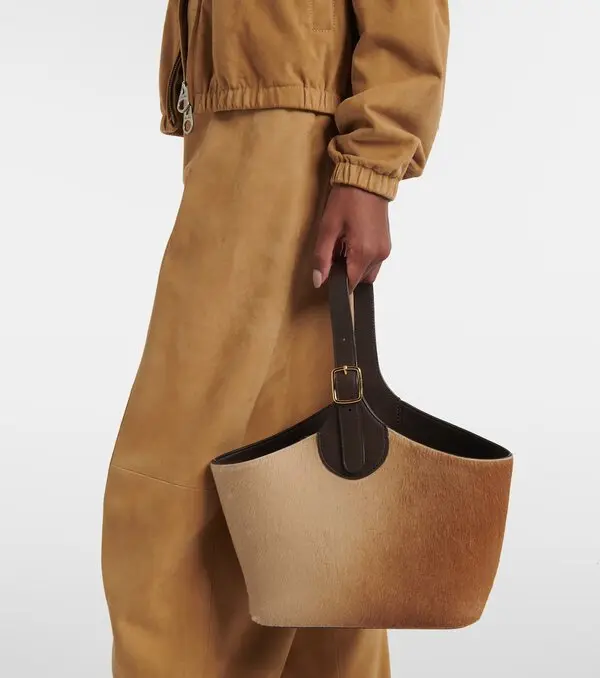 Loro Piana Bobbin Calf Hair Bucket Bag